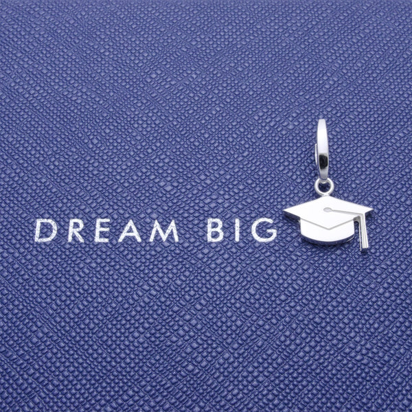 Sterling silver graduation charm for graduation gift - Wellesley Row