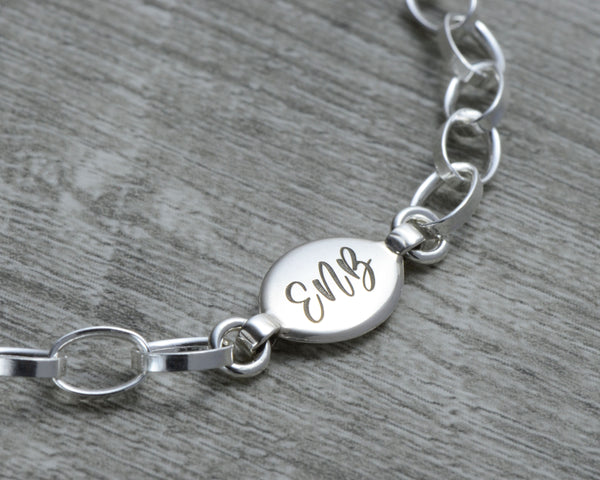 Sterling Silver Initial Bracelet | Personalized Initial Bracelets | Wellesley Row